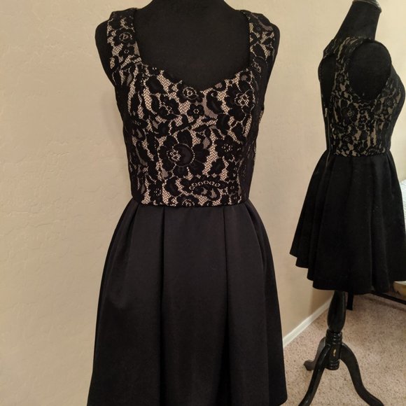 Ruby Rox | Dresses | Ruby Rox Black Floral Heart Cut Back Mini Dress ...